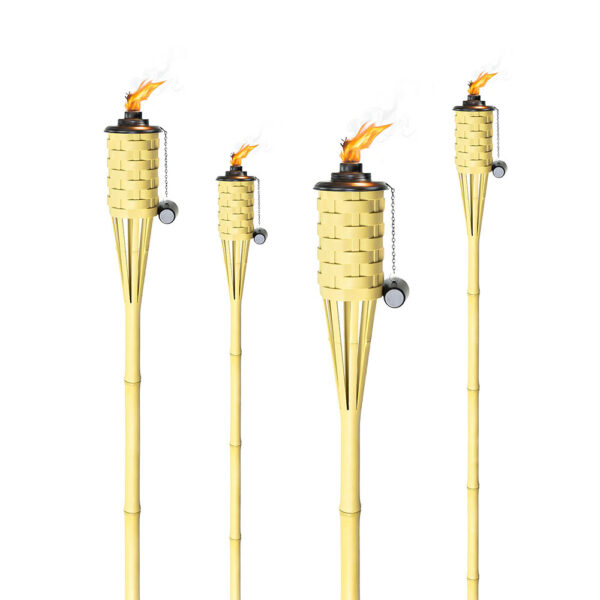 ONETHATCH® Faux Bamboo Torches| Synthetic Bamboo Tiki Torches