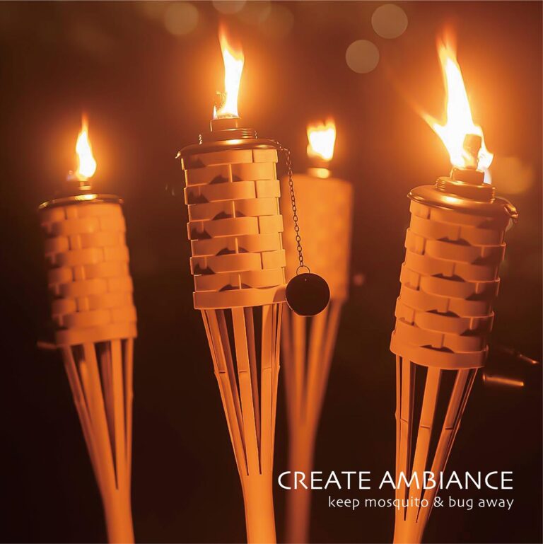 ONETHATCH® Bamboo Torch (Brown) | Citronella Tiki Torches